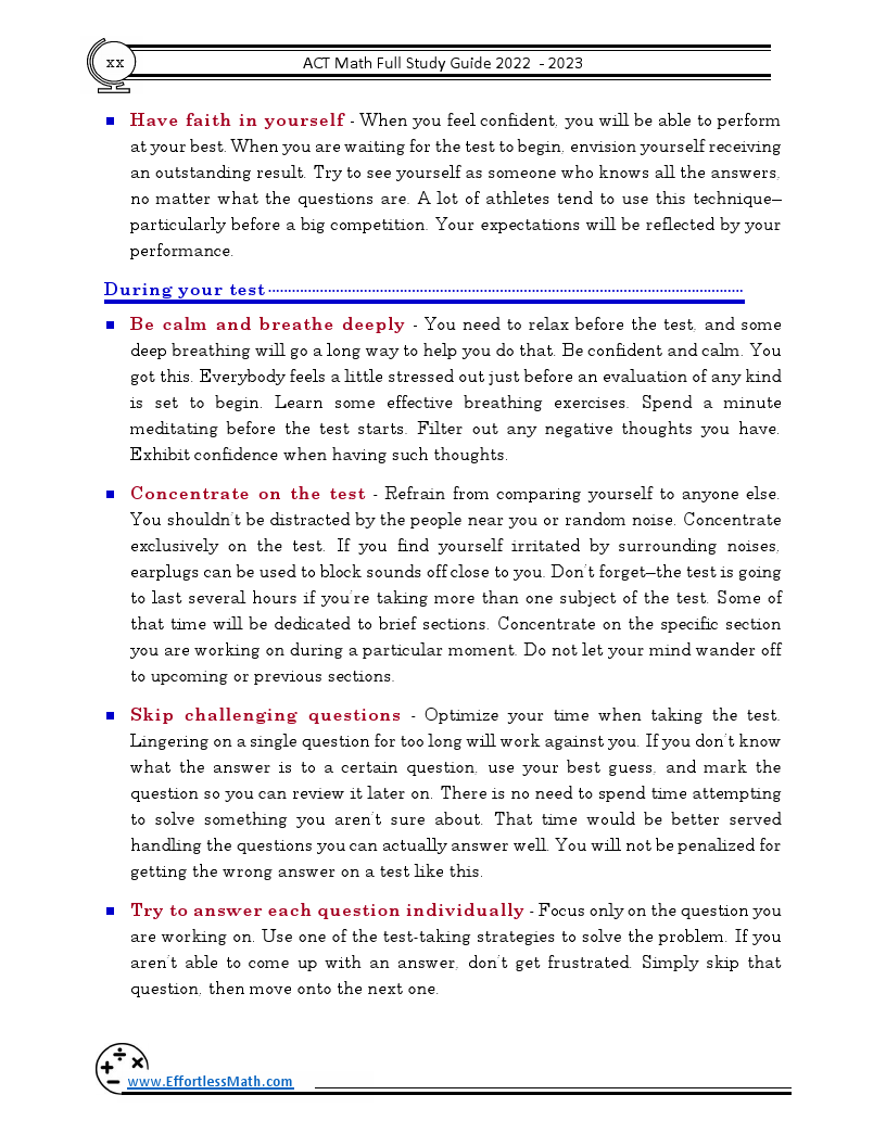ACT Math Full Study Guide: Comprehensive Review + Practice Tests ...