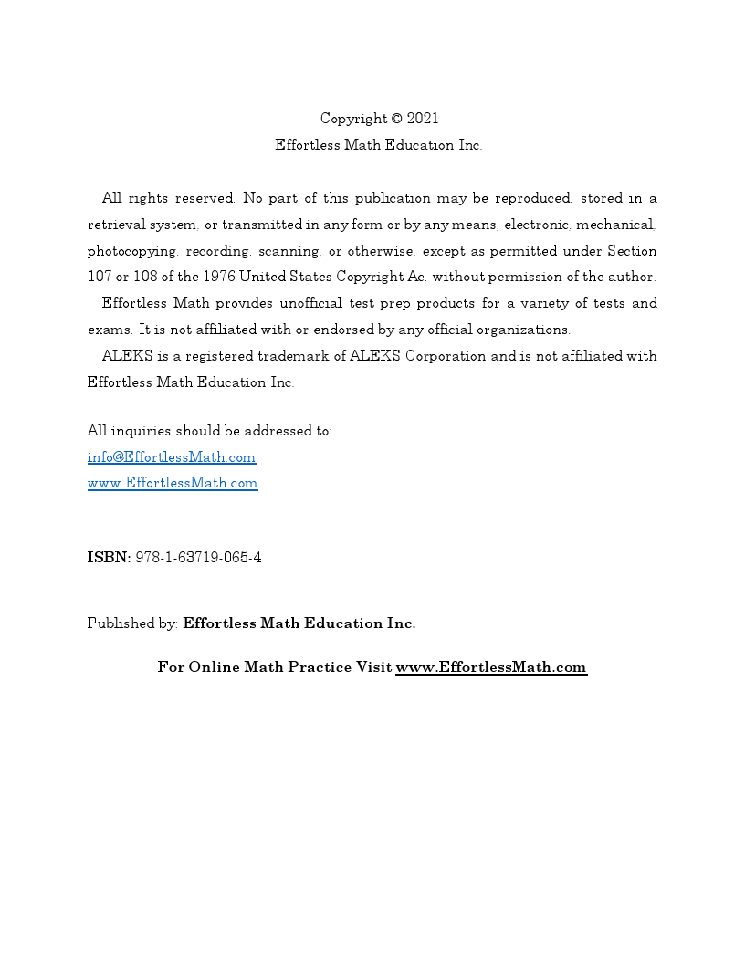 ALEKS Math Practice Workbook: The Most Comprehensive Review for the ...