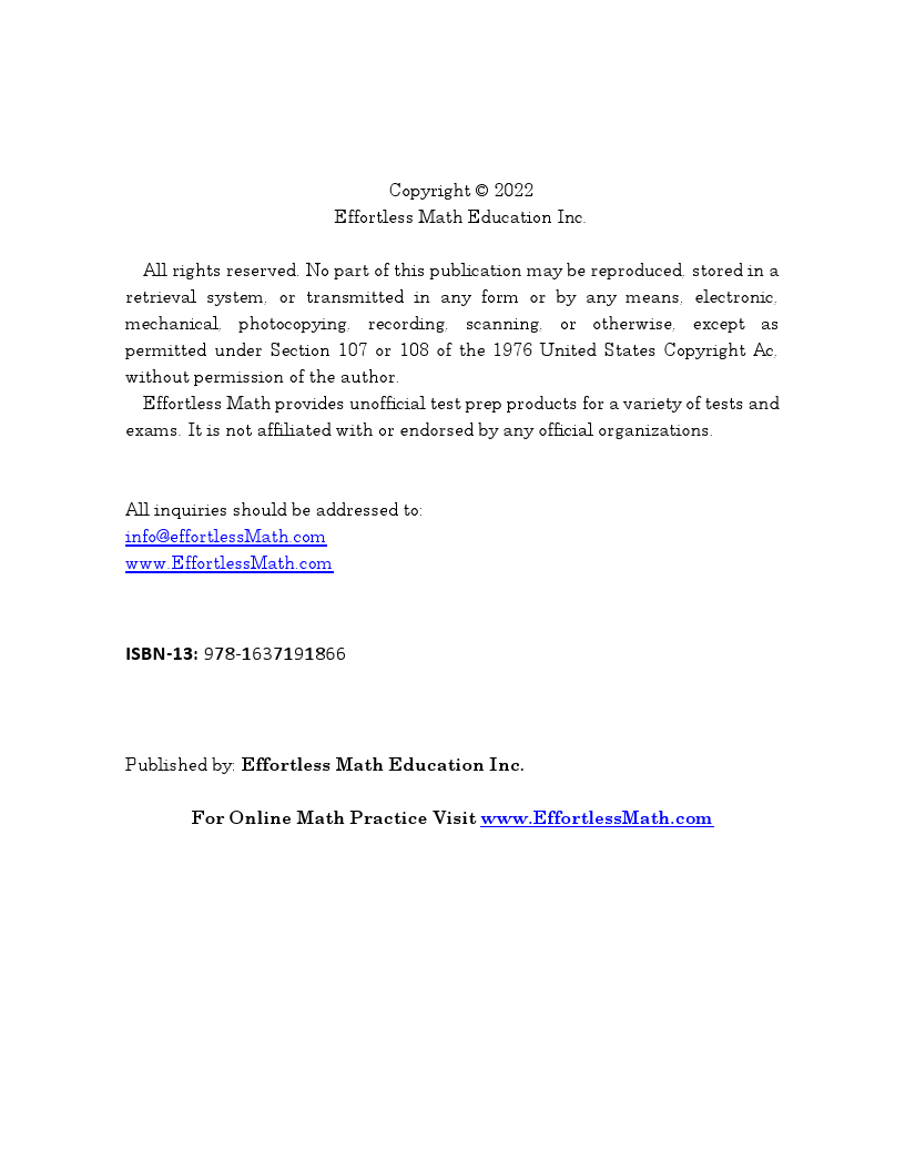 Asvab Math Exercise Book A Comprehensive Workbook Asvab Math