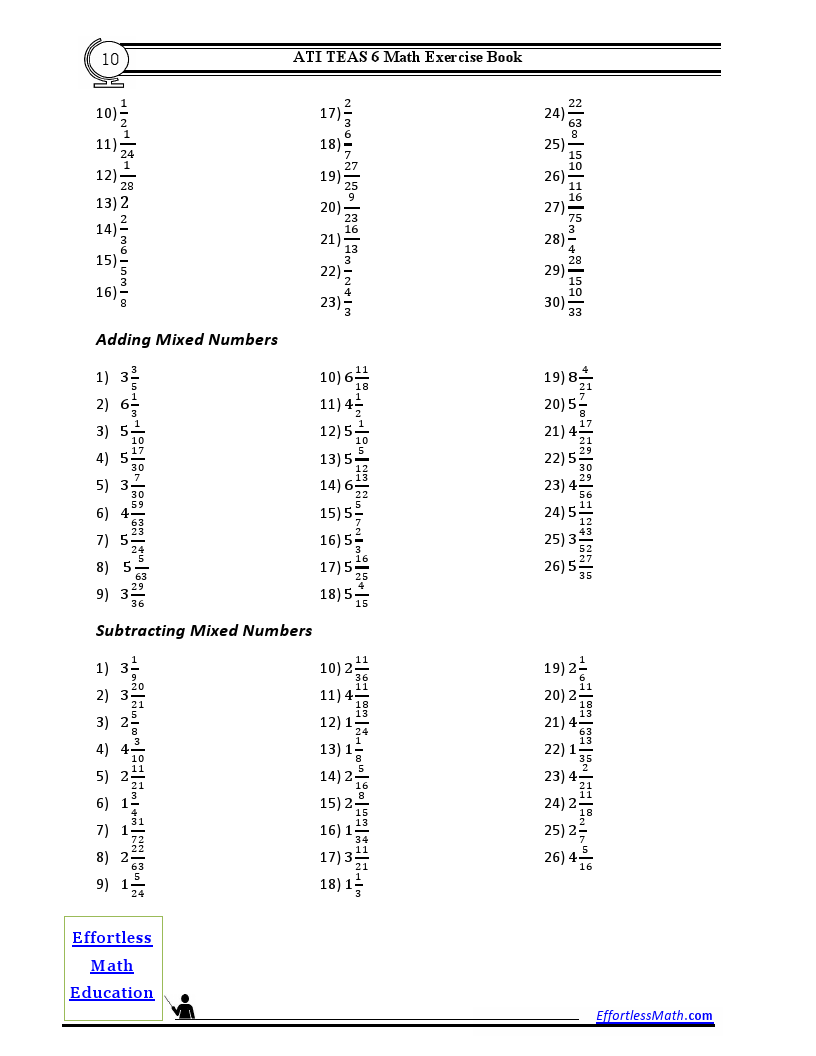 ATI TEAS 6 Math Exercise Book: A Comprehensive Workbook + ATI TEAS 6 ...