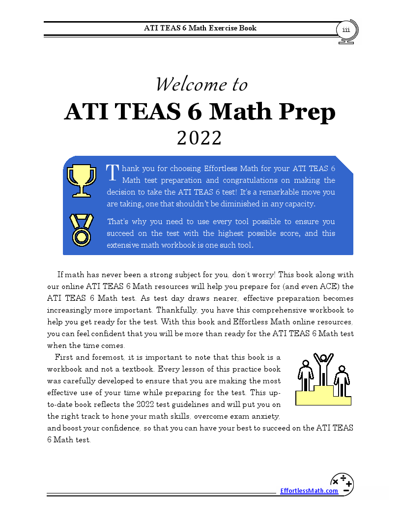 ATI TEAS 6 Math Exercise Book: A Comprehensive Workbook + ATI TEAS 6 ...