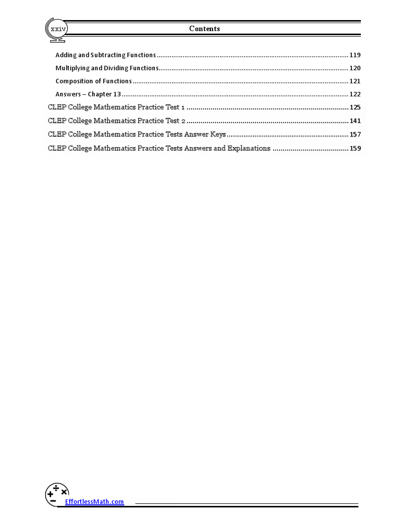 CLEP College Math Exercise Book: A Comprehensive Workbook + CLEP Math ...