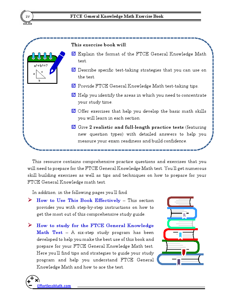 FTCE Math Exercise Book: A Comprehensive Workbook + FTCE Math Practice ...