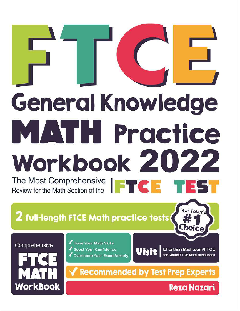 FTCE General Knowledge Math Practice Workbook 2025: The Most ...