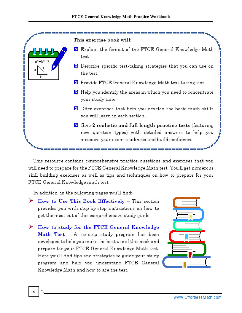 FTCE General Knowledge Math Practice Workbook 2025: The Most ...