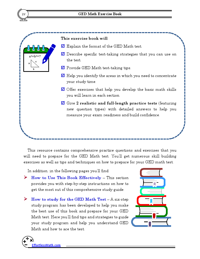 GED Math Exercise Book: A Comprehensive Workbook + GED Math Practice ...