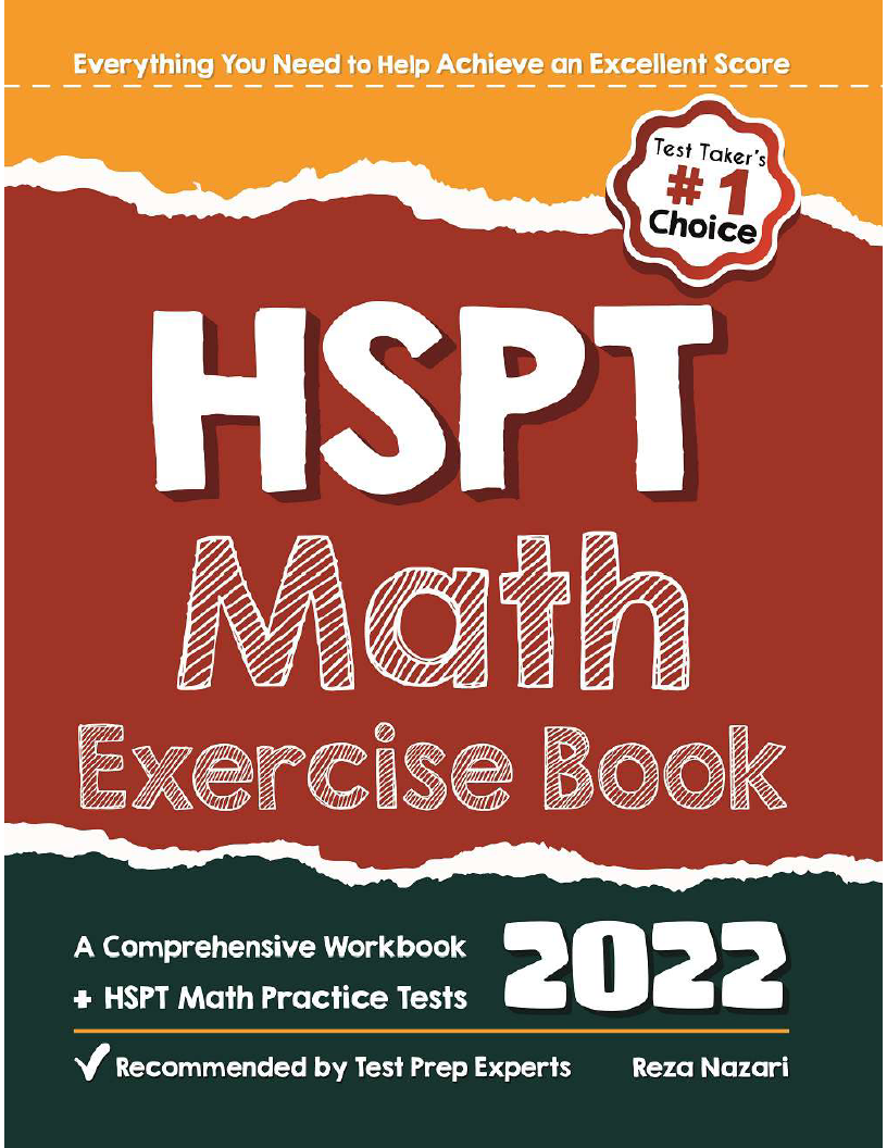 HSPT Math Exercise Book: A Comprehensive Workbook + HSPT Math Practice ...