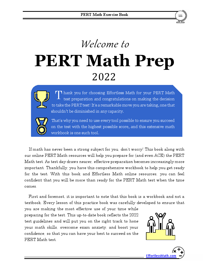 PERT Math Exercise Book: A Comprehensive Workbook + PERT Math Practice ...