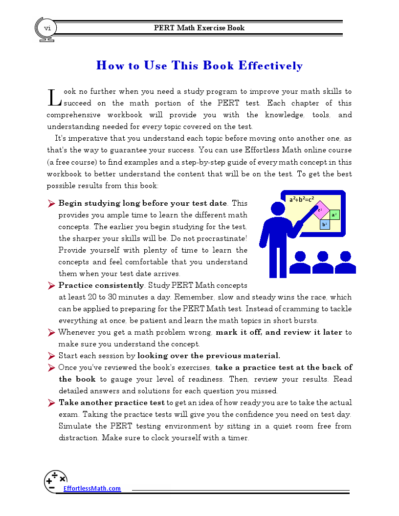 PERT Math Exercise Book: A Comprehensive Workbook + PERT Math Practice ...