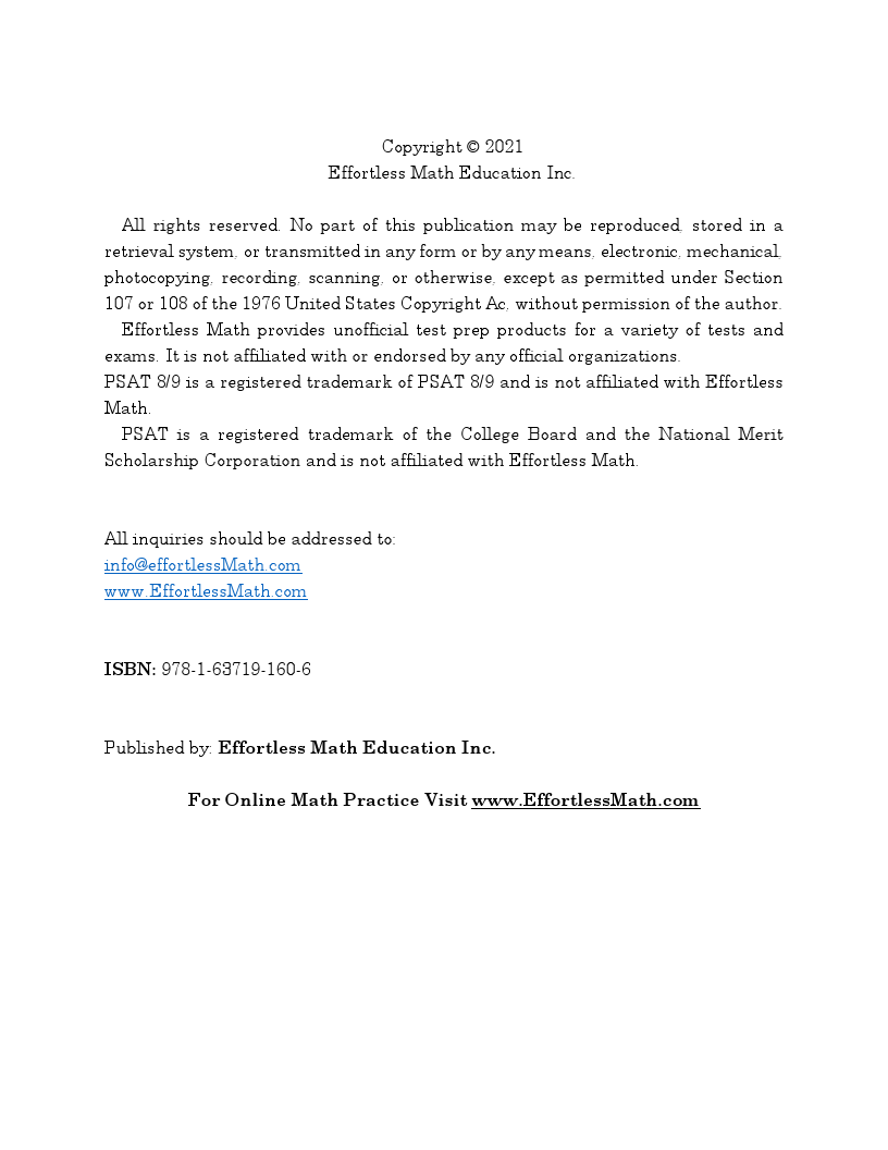 PSAT 8/9 Math Practice Workbook: The Most Comprehensive Review for the ...