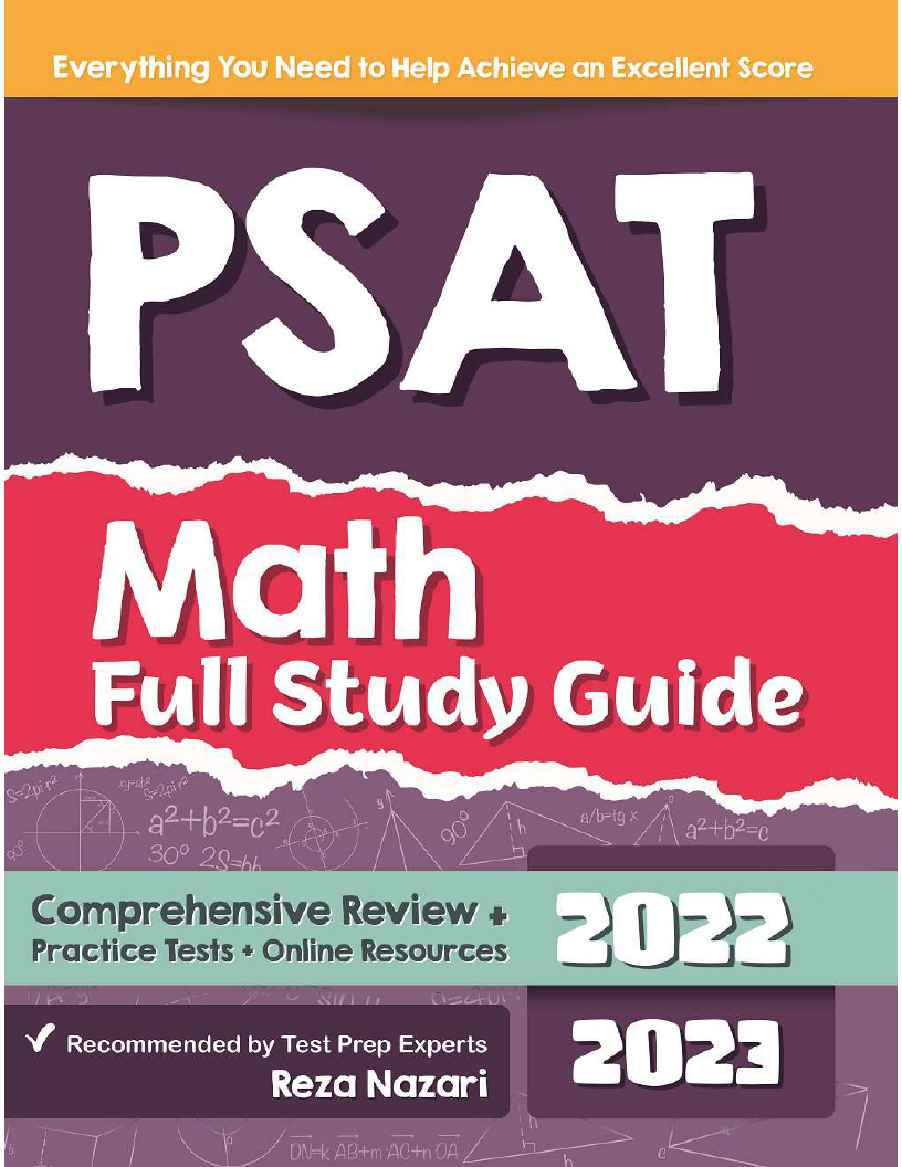 PSAT Math Full Study Guide: Comprehensive Review + Practice Tests ...