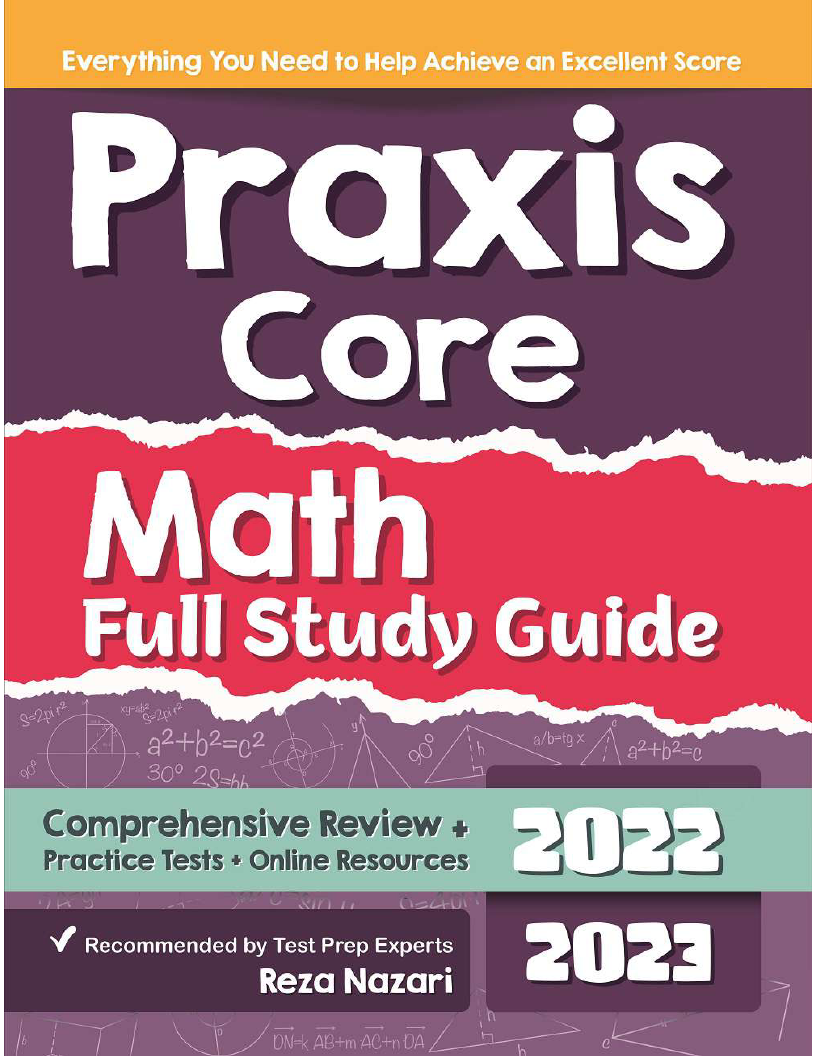 Praxis Core Math Full Study Guide: Comprehensive Review + Practice ...