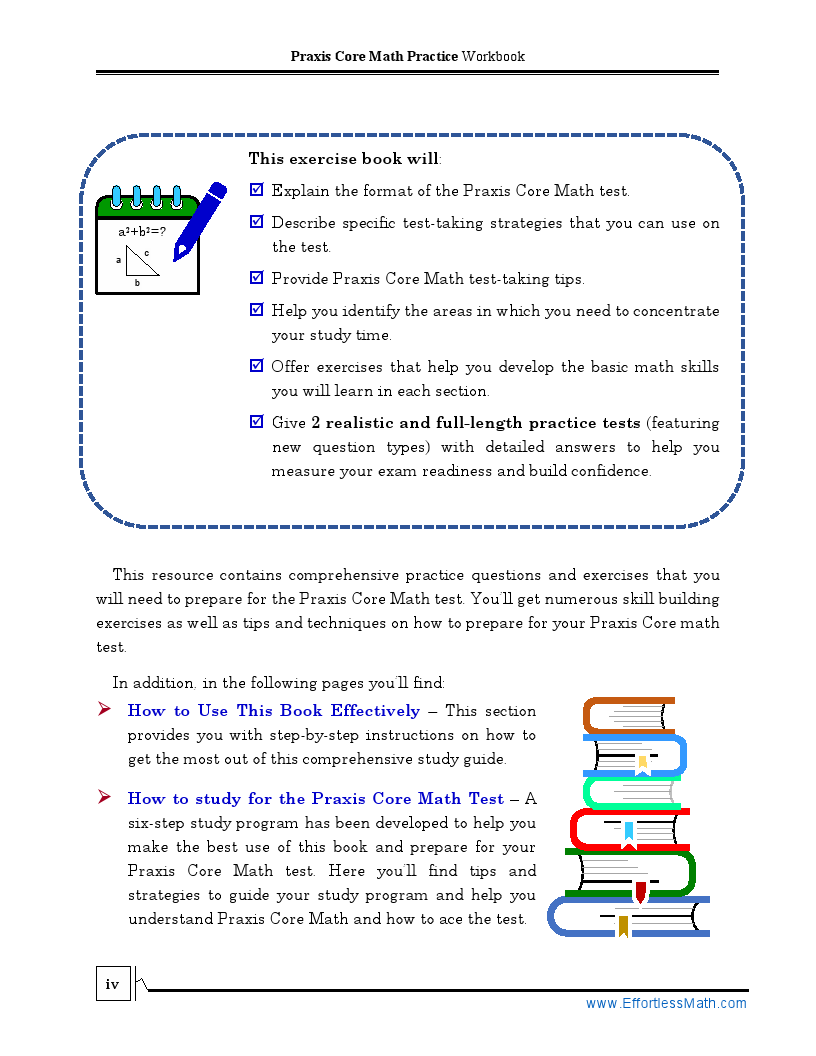 Praxis Core Math Practice Workbook 2024: The Most Comprehensive Review ...