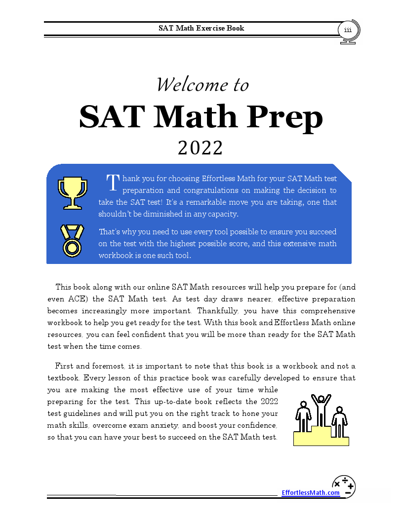 SAT Math Exercise Book: A Comprehensive Workbook + SAT Math Practice ...