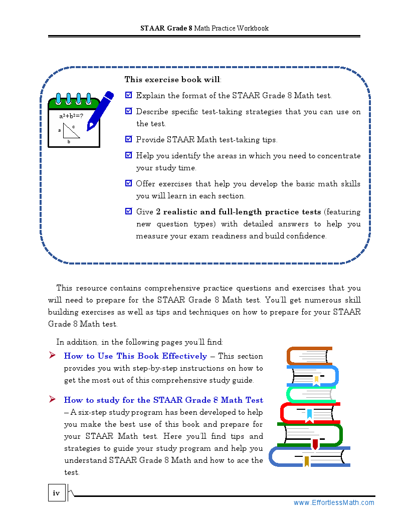 STAAR Grade 8 Math Practice Workbook 2024: The Most Comprehensive ...