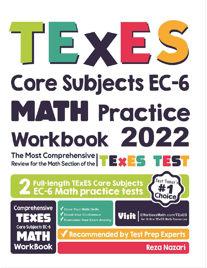 TExES Core Subjects EC-6 Math Practice Workbook 2024: The Most ...