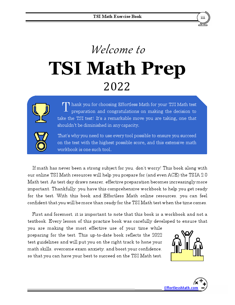 TSI Math Exercise Book: A Comprehensive Workbook + TSI Math Practice ...