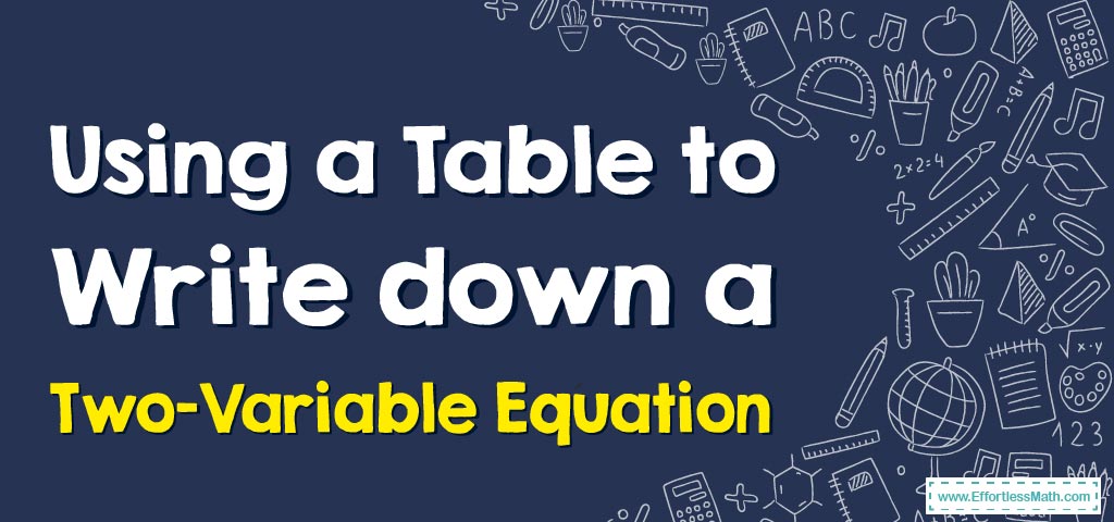 Using a Table to Write down a Two-Variable Equation - Effortless Math ...