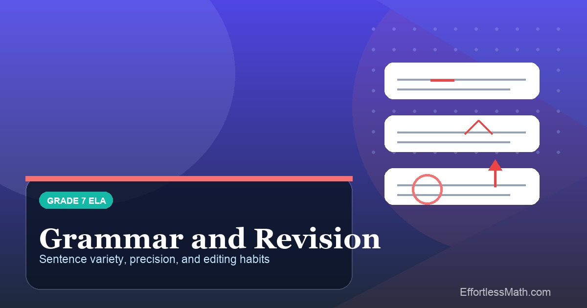 Grade 7 Grammar and Revision Skills: Sentence Variety, Precision, and ...