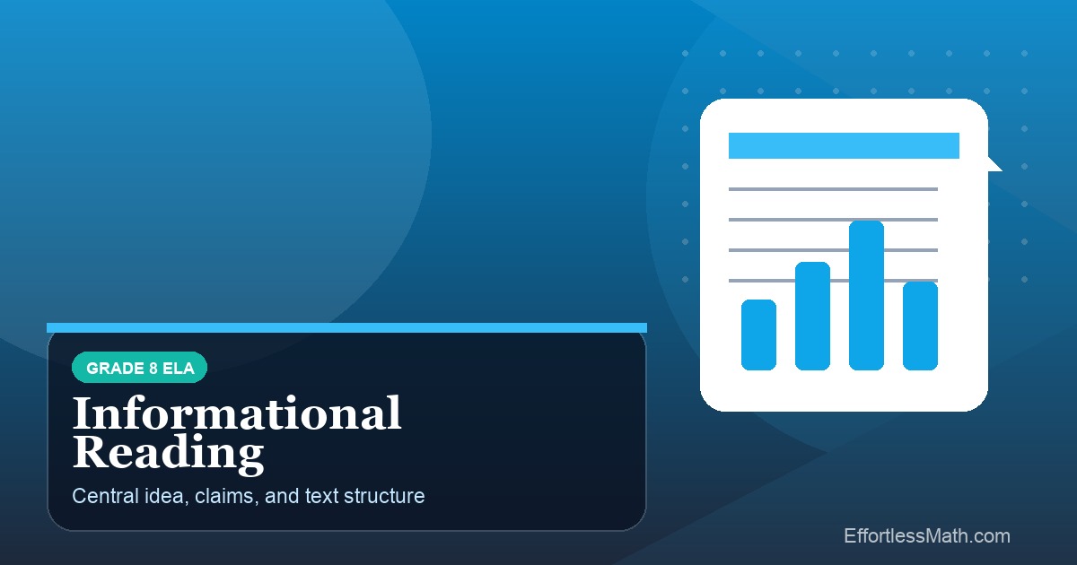 Grade 8 Informational Reading: Central Idea, Claims, and Text Structure ...