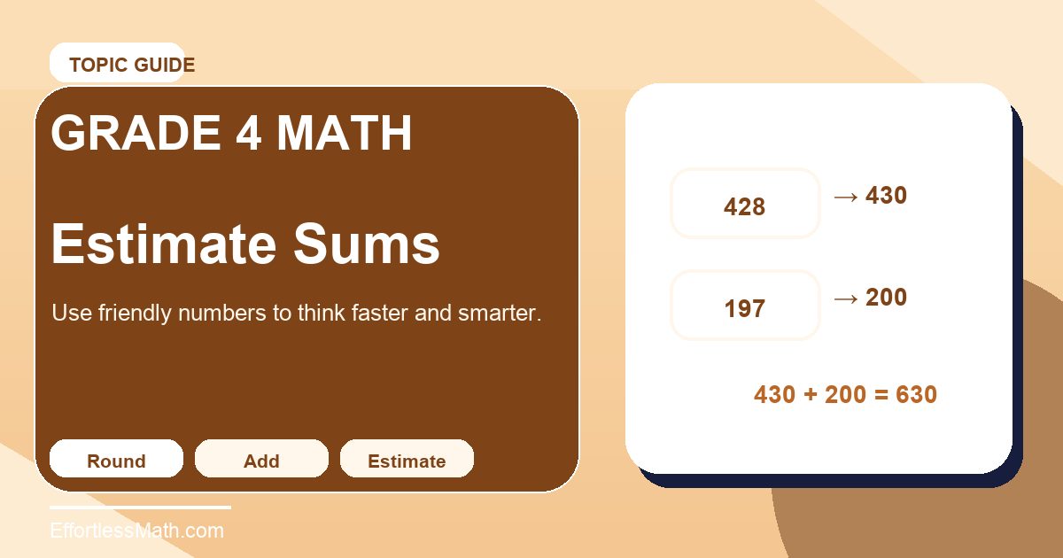 Estimate Sums for 4th Grade | Effortless Math