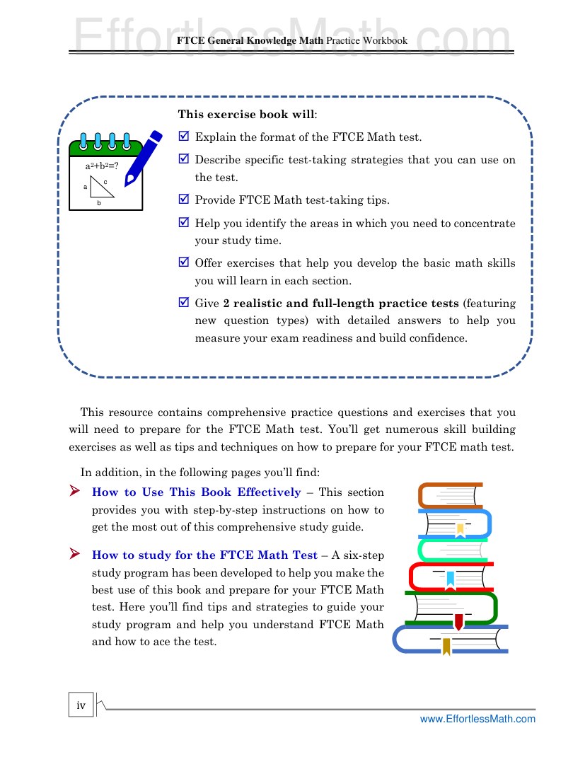 FTCE General Knowledge Math Practice Workbook 2026 PDF Practice ...