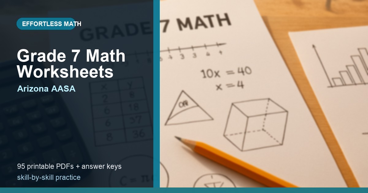 Arizona AASA Grade 7 Math Worksheets: 95 Free Printable PDFs Organized ...